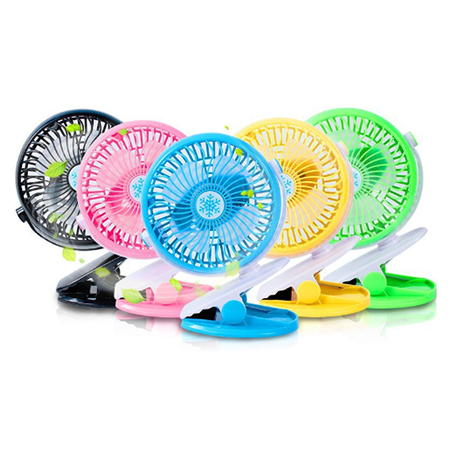 USB Mini Clip Fan With Battery 360 Degree Rotation Charge Stepless ...